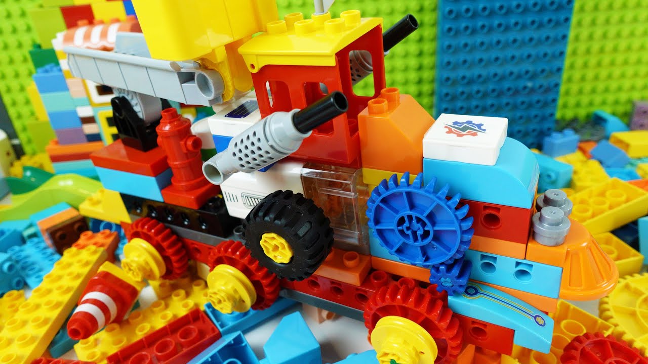 Satisfying DIY Fire Truck JCB building with blocks ビルディングブロック - YouTube