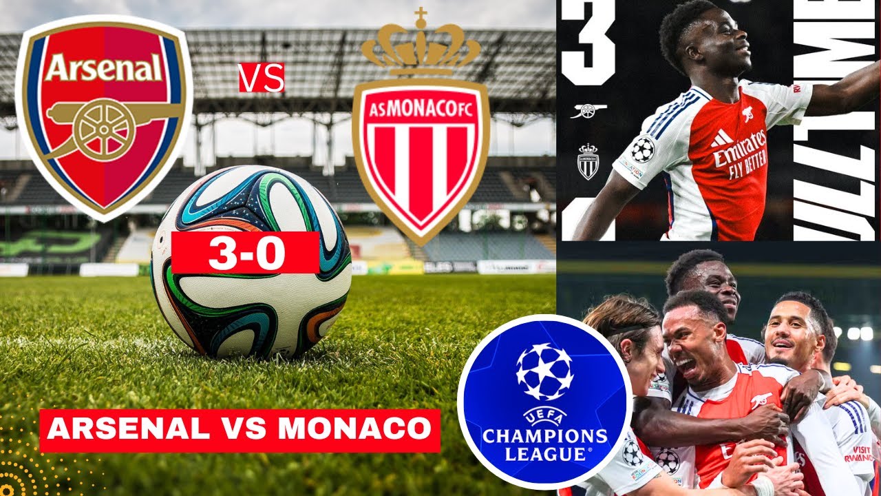 Arsenal vs AS Monaco 3-0 Live Stream Champions league Football UCL ...