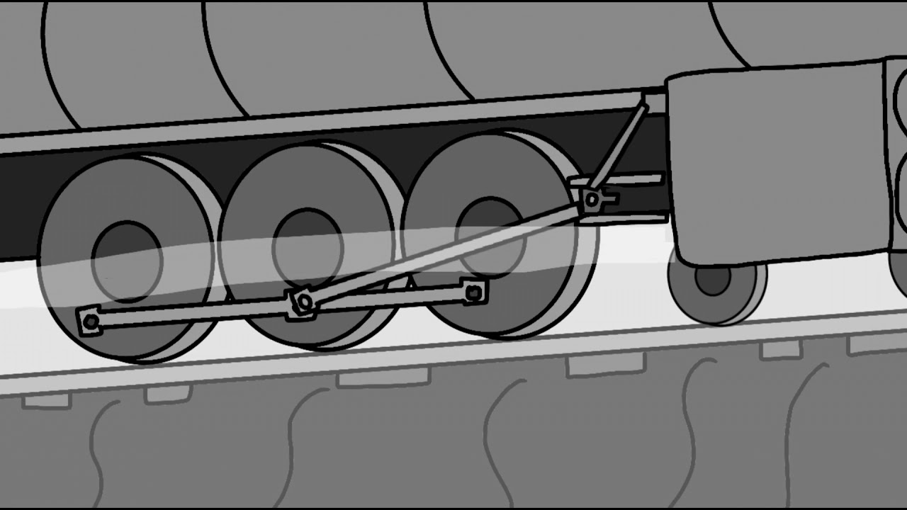 Steam locomotive piston rod animation loop - YouTube