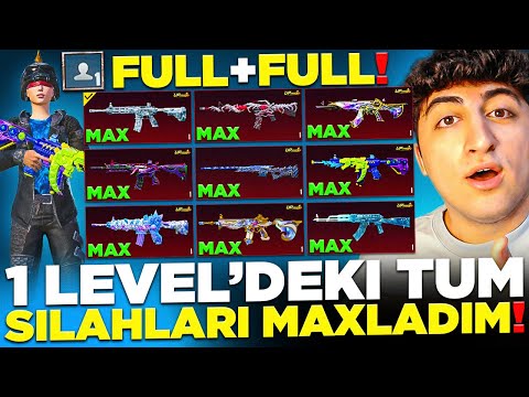 1 LEVEL HESABIN TÜM SİLAHLARINI MAXLADIK! (124.555 UC) | PUBG Mobile