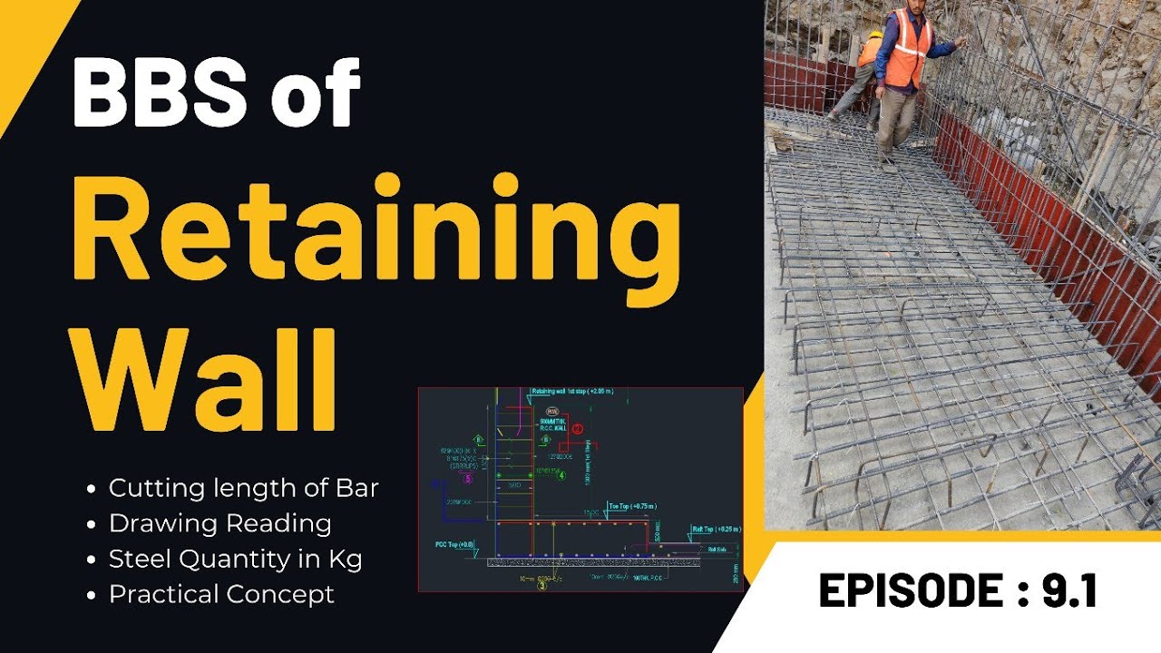 Easy and Simple Way to Prepare BBS of RCC Retaining Wall - YouTube