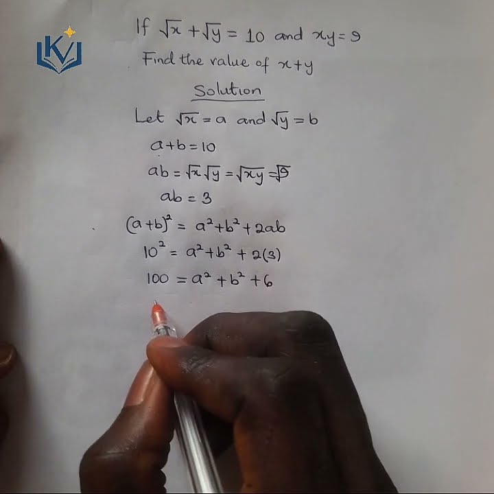 Solve This Radical Equation FAST! | √x + √y = 10, xy = 9 | Find x + y ...