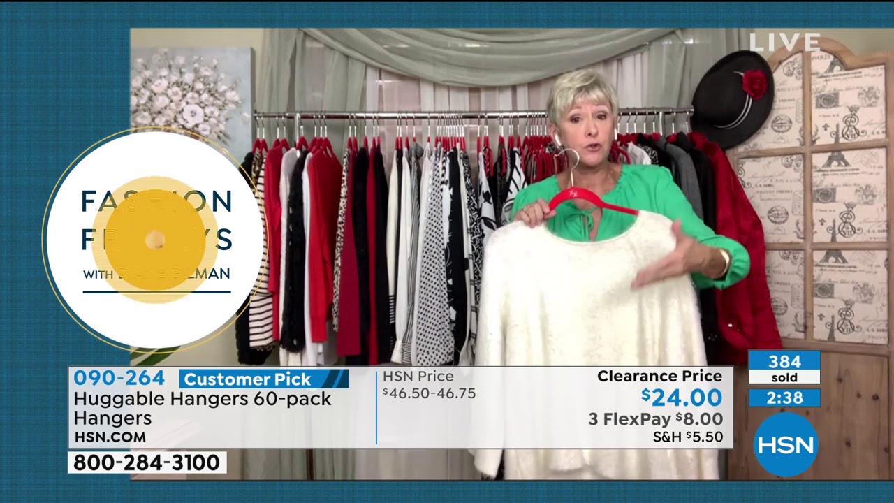 Huggable Hangers 60pack of Shirt Hangers with Chrome Hoo... - YouTube