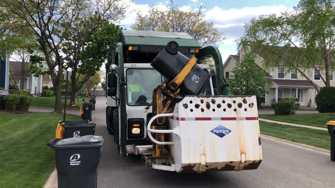 Waste Management Garbage Truck With Perkins Automated Carry Can - YouTube