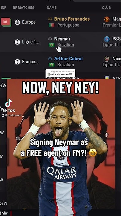 Neymar… ON A FREE?! I love transfers on FM23! 🤣 #FM23 #FootballManager #Neymar - YouTube
