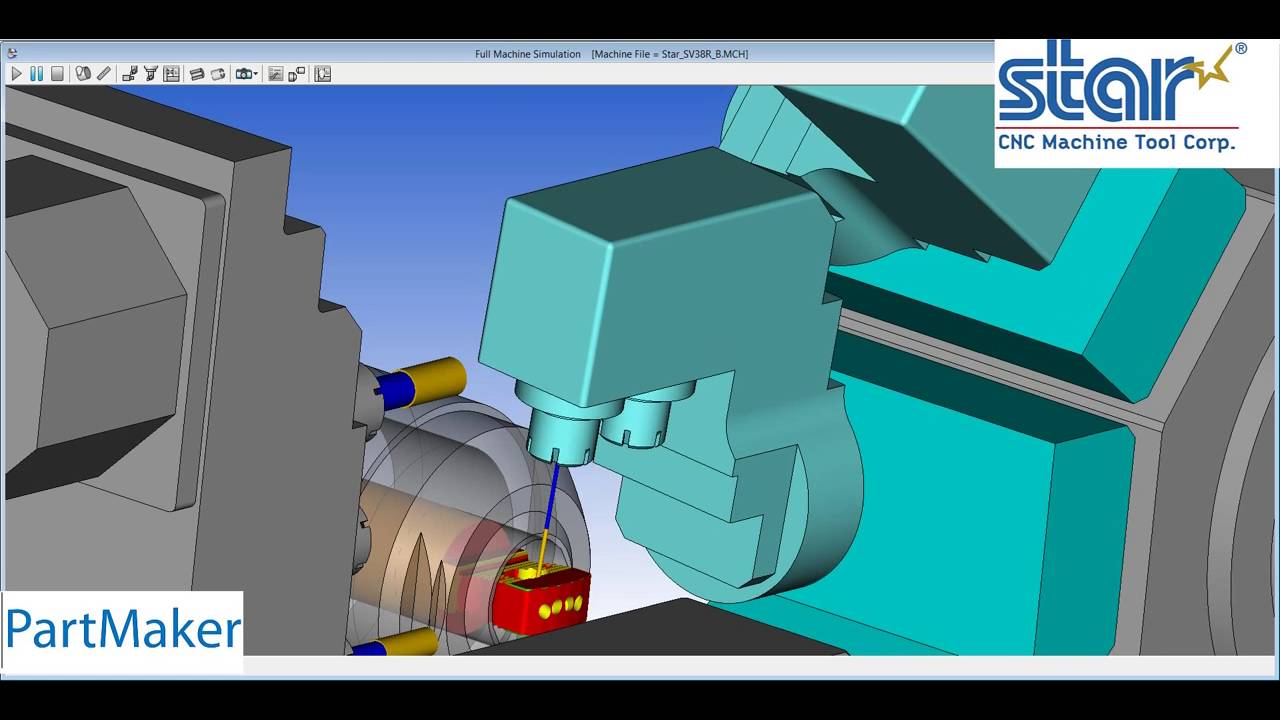 Spinal Component Programmed with PartMaker and Machining on the Star SV 38R - YouTube
