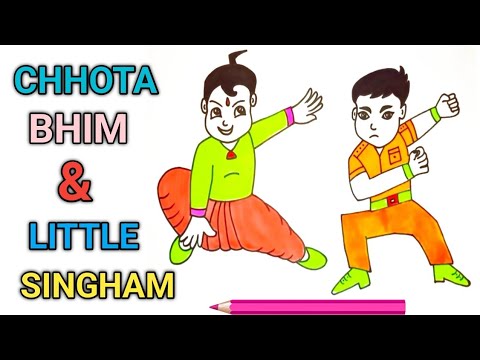 little Singham Drawing || chhota bhim Drawing #chhotabheem # ...