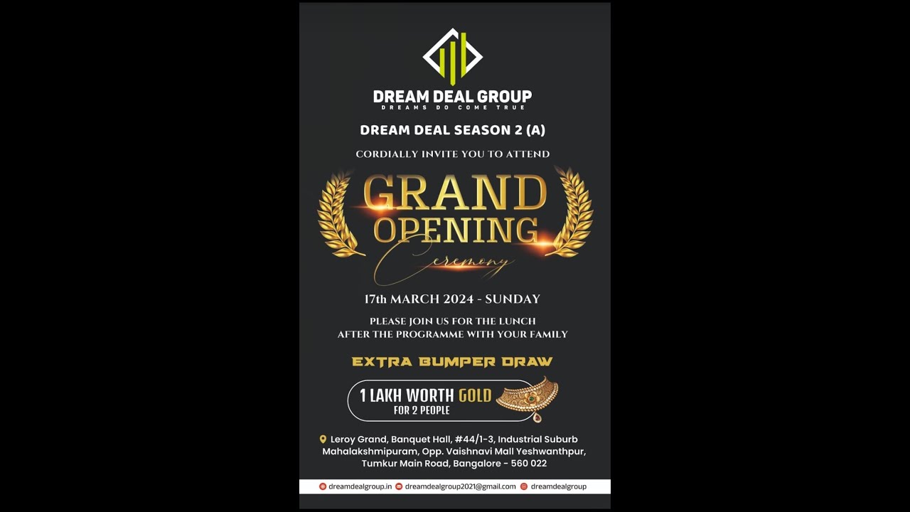 Dream Deal Season 2 (A) || GRAND OPPENING BANGALORE - YouTube