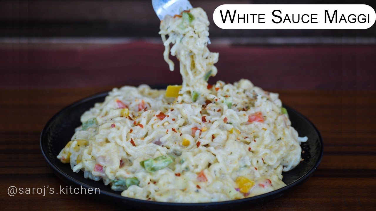 Maggi in white sauce - Cheese white sauce maggi | Indian style Pasta ...