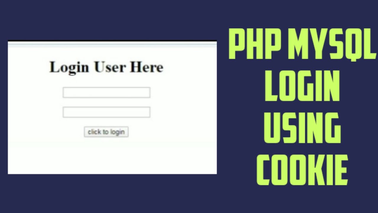 Login using PHP with cookie #logincode #loginmysql - YouTube
