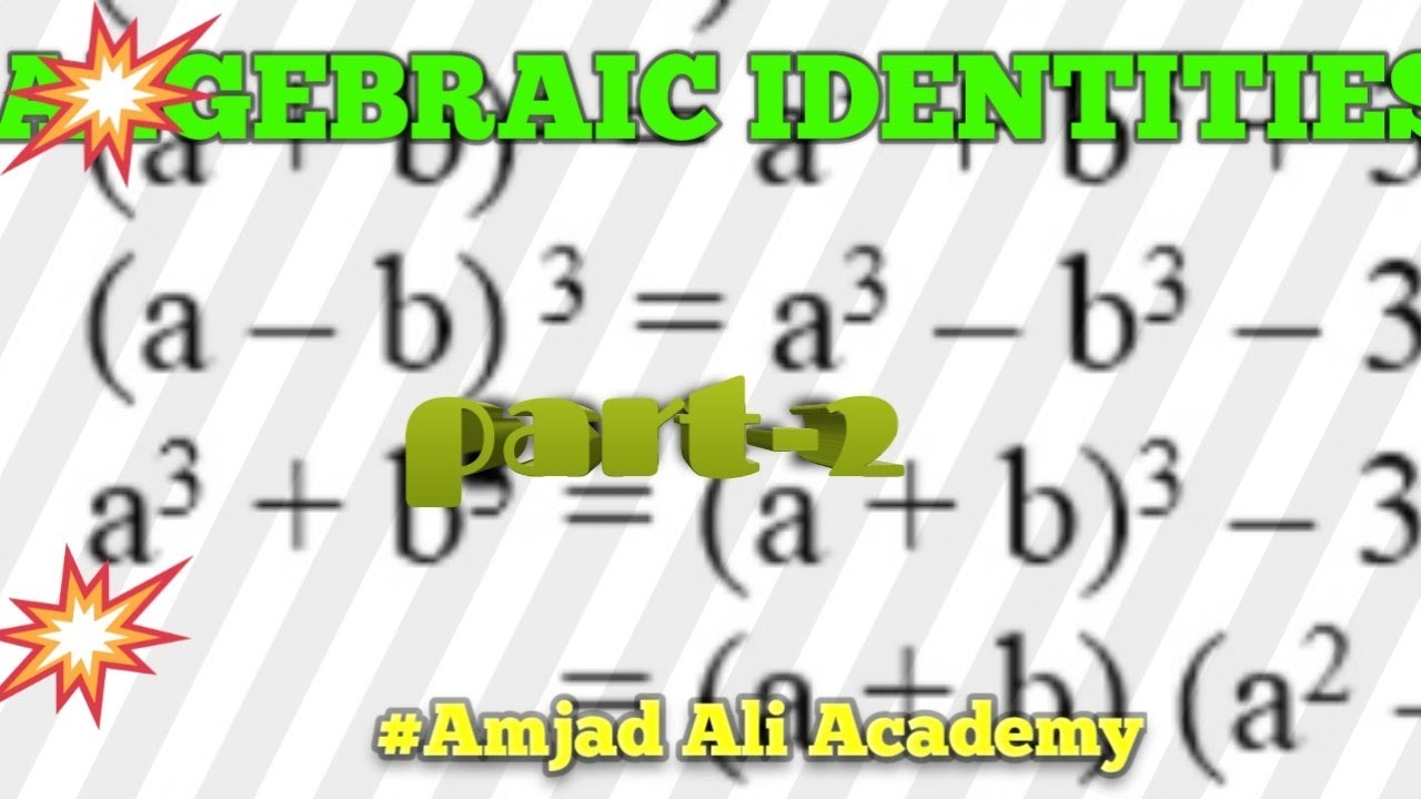 Algebraic identities with examples - YouTube
