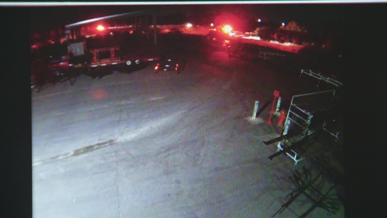 Surveillance video of California inmate joyride of fire engine - YouTube