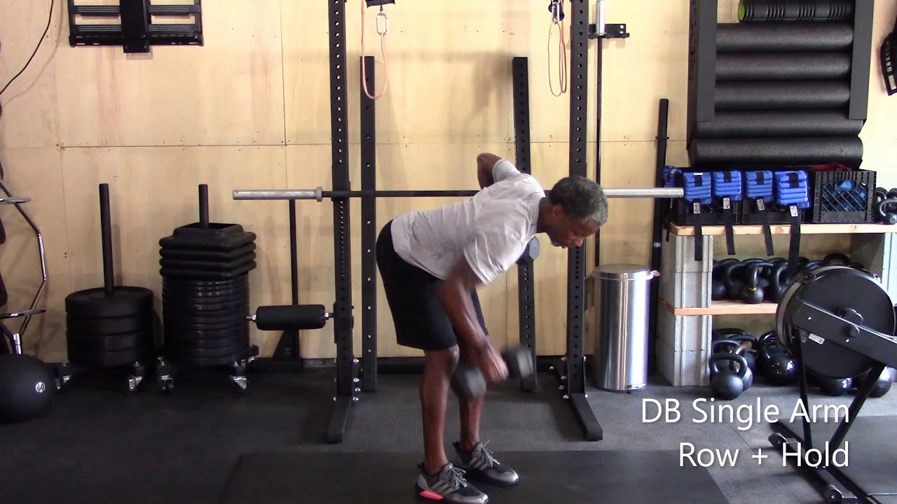 DB Single Arm Row + Hold - YouTube