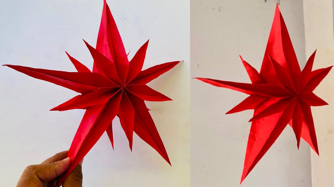 How to Make 3D Star for your Christmas Decoration | Paper Craft - YouTube