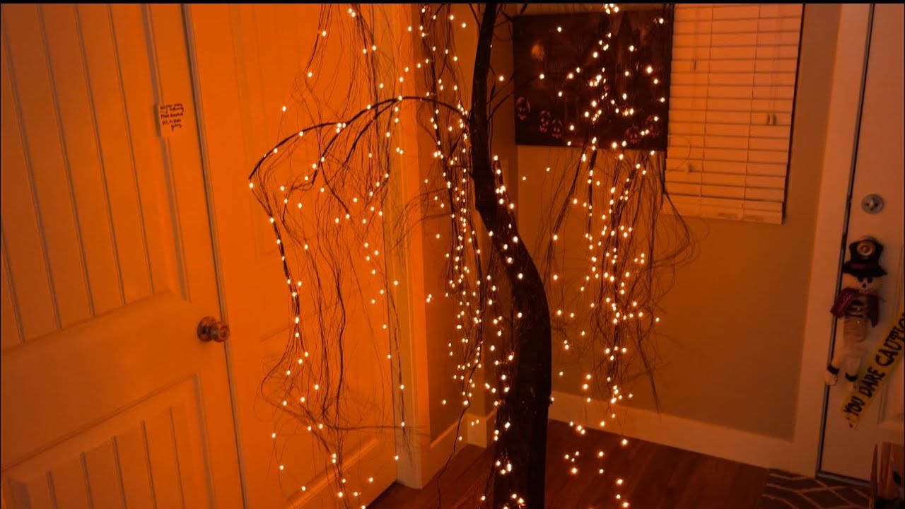 7 foot LED Willow Tree assembly spooky Halloween Tree - YouTube