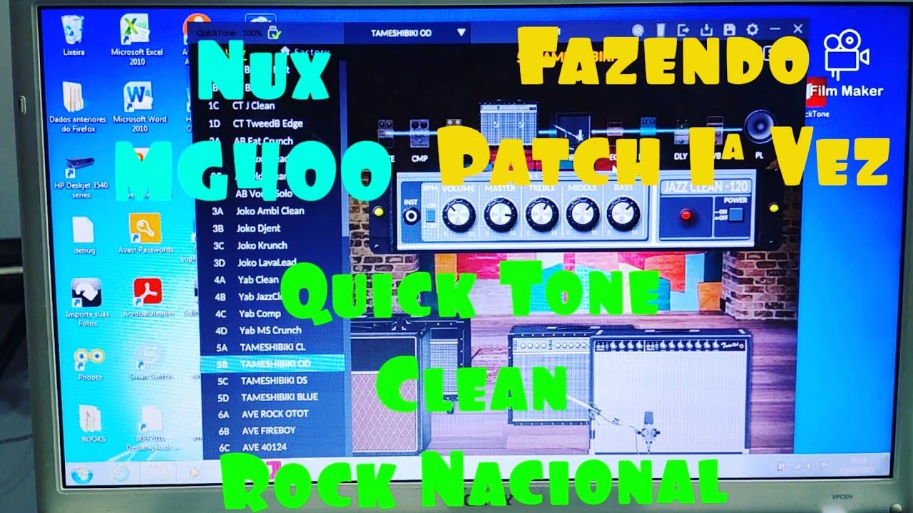 Nux MG400 Quick Tone Fazendo Patch 1ą vez Clean Phaser funkeado Rock ...
