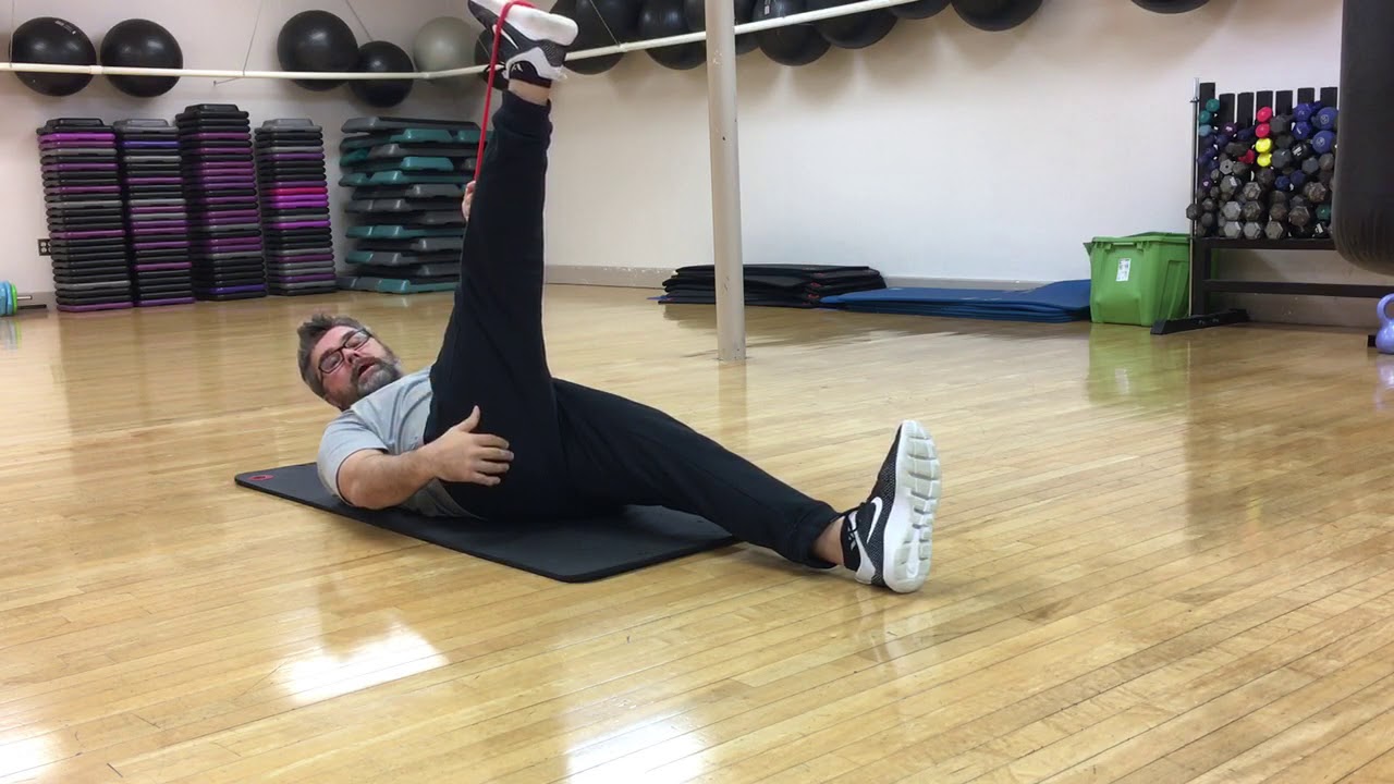 Band Assisted 3 Way Hamstring Stretch - YouTube