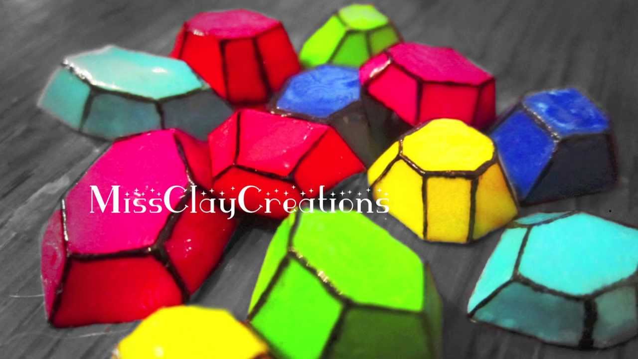 Clay Gems/Jewels tutorial by MissClayCreations - YouTube