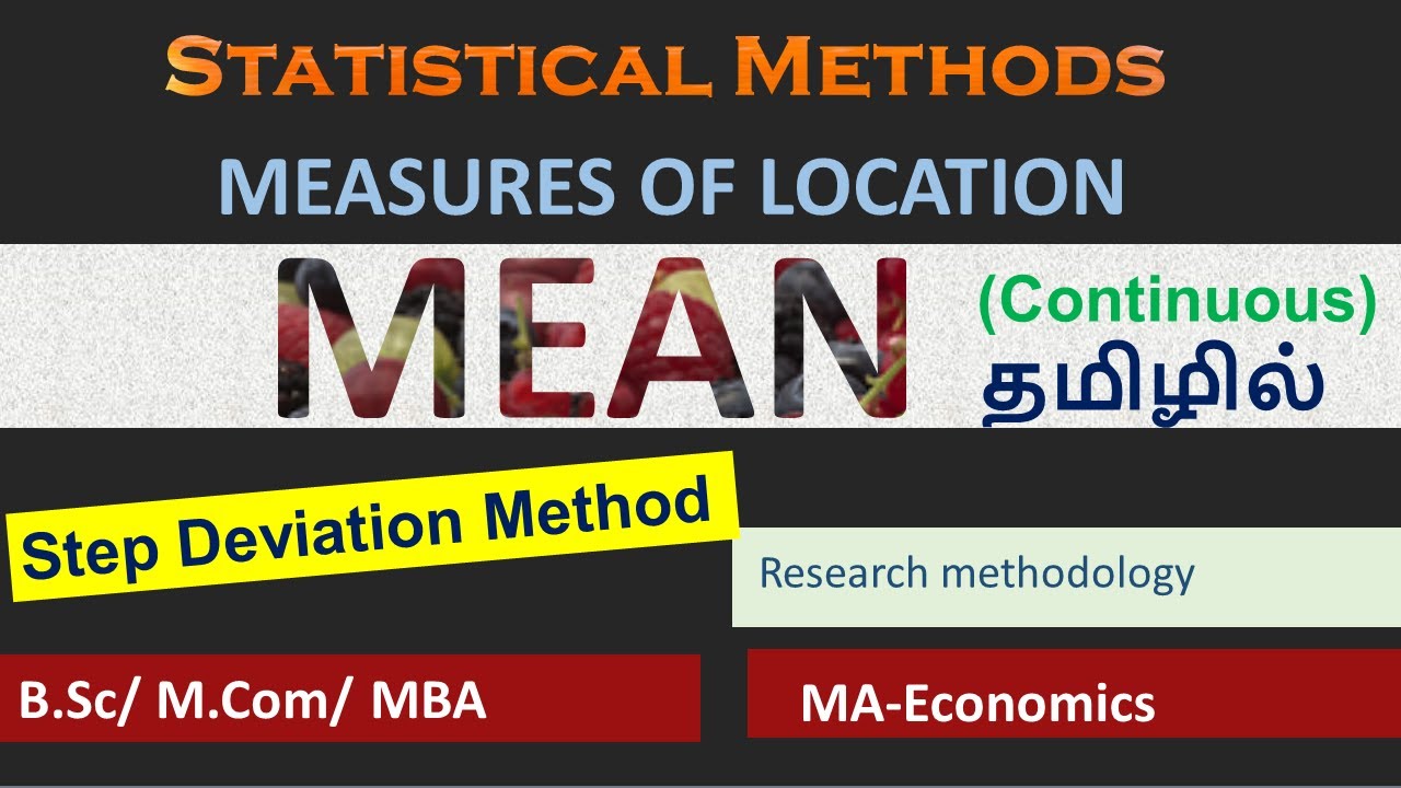 Mean Step Deviation Method In Tamil Measures Of Location Central 1669
