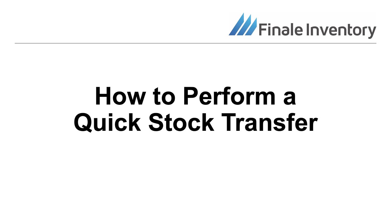 How to Perform a Quick Stock Transfer - YouTube