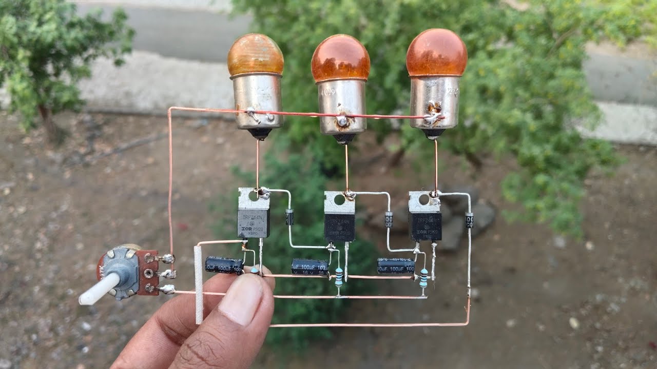 DIY 12V LAMP CHASER USING MOSFET IRFZ44N - YouTube