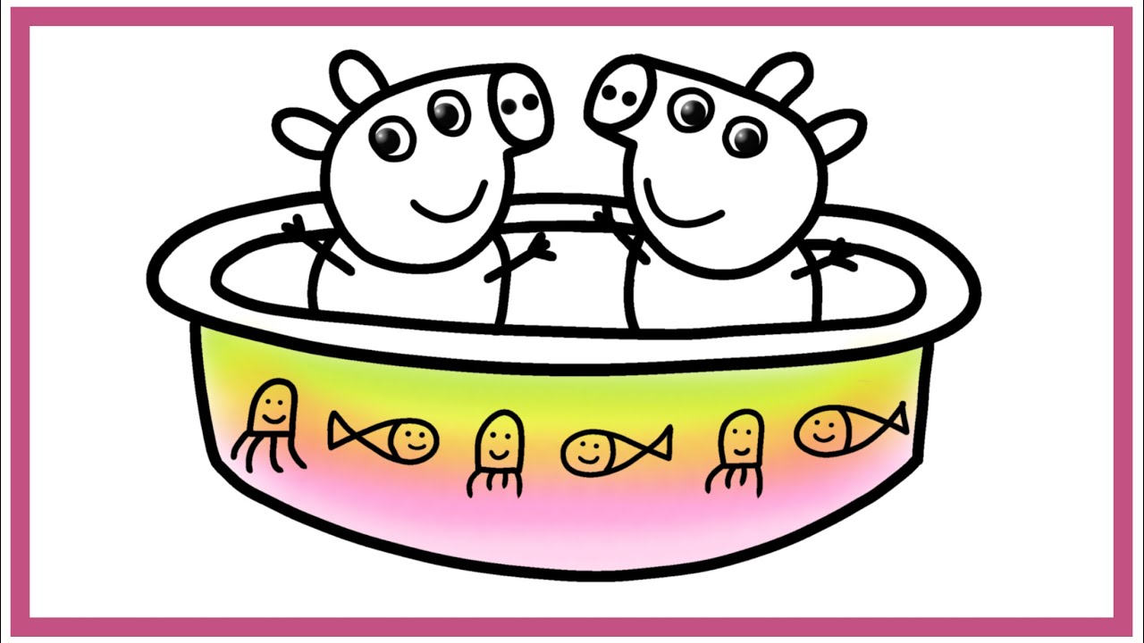 How to Draw Peppa Pig Paddling Pool| Easy Drawing for Kids - YouTube