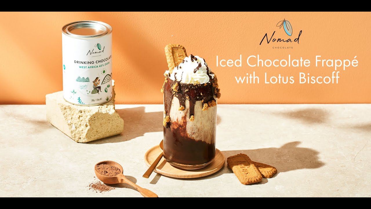 How to make Iced Chocolate Frappé with Lotus Biscotti - YouTube