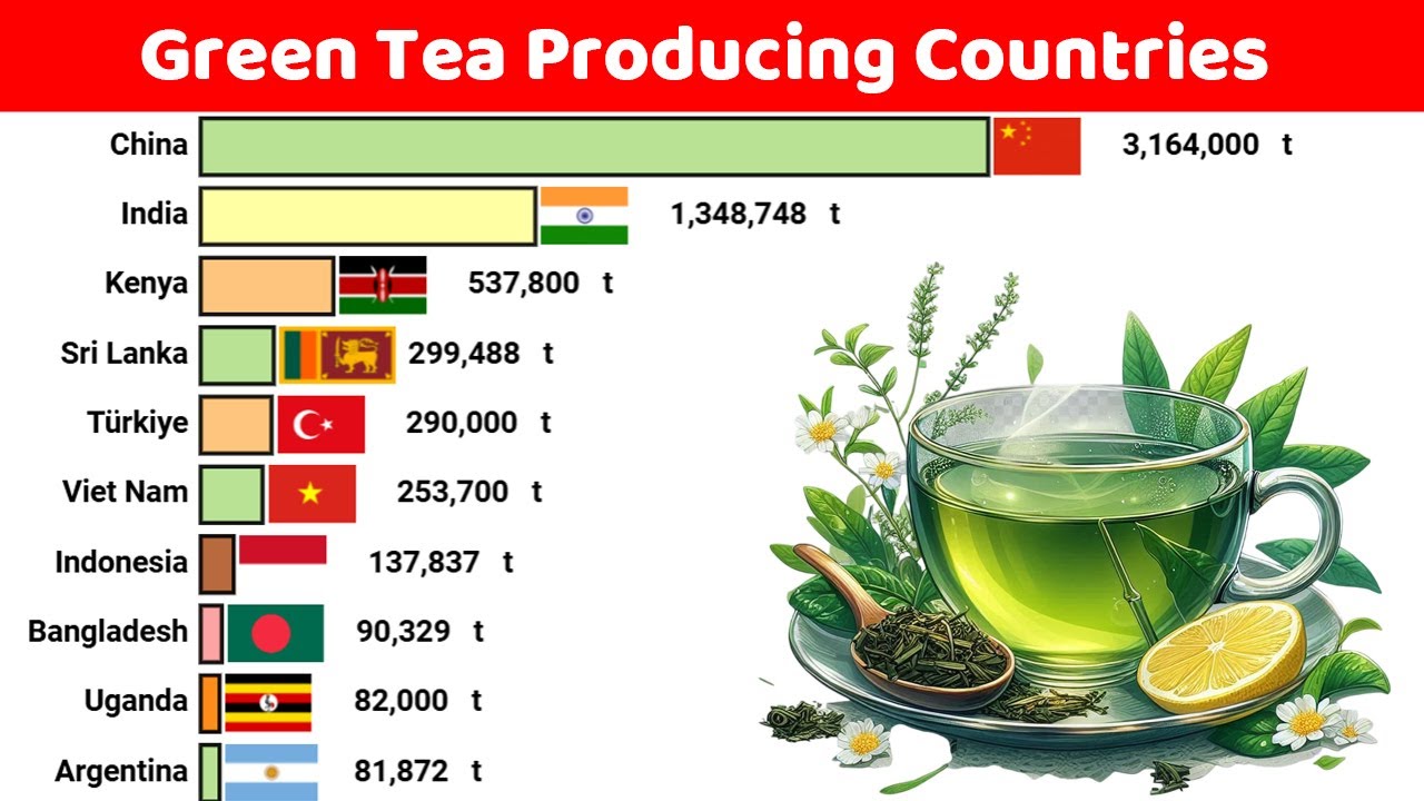 Leading Green Tea Producing Countries in the World - YouTube