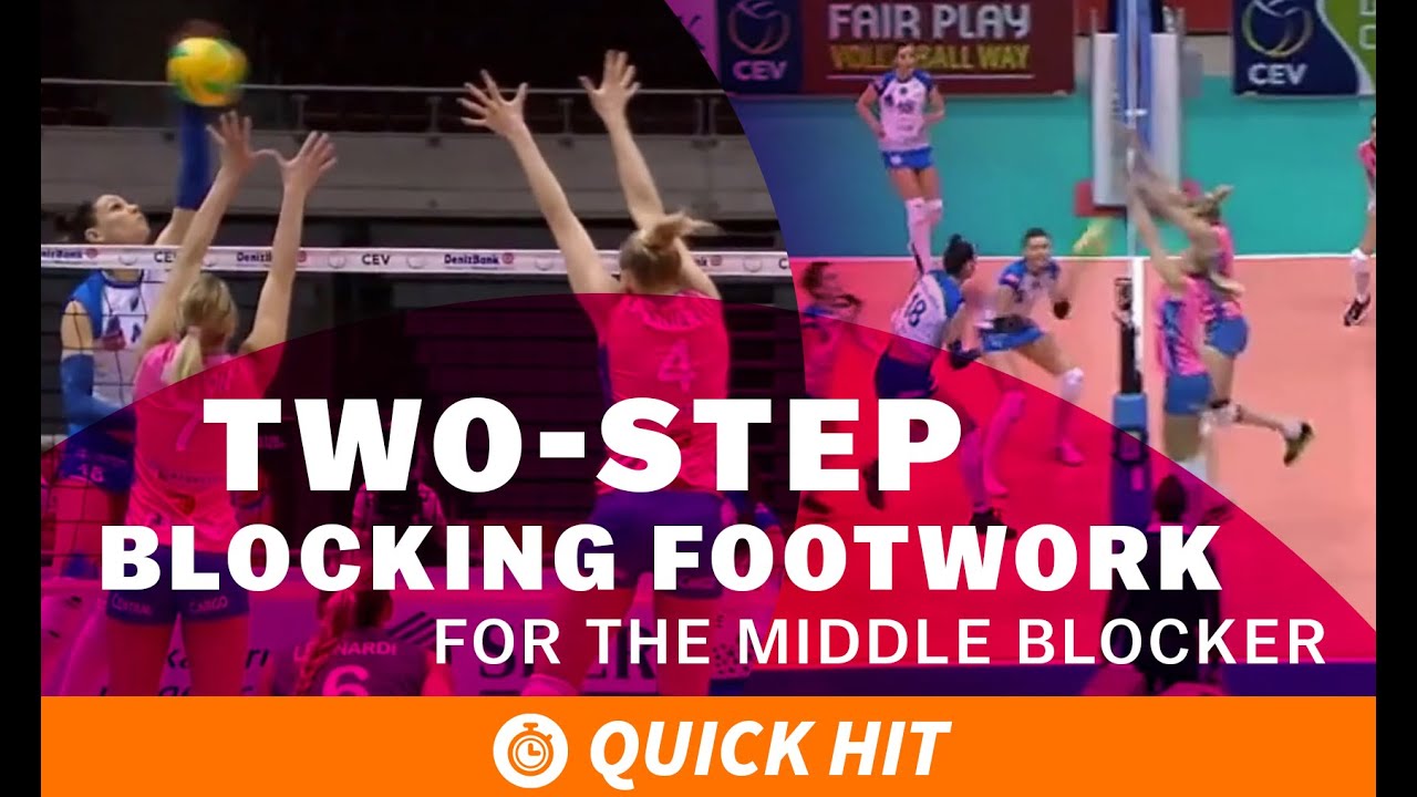 Two step blocking footwork for the middle blocker - YouTube