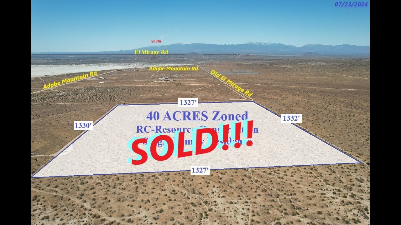 40 ACRE LAND FOR SALE: APN 0461 083 25 0000 Old El Mirage Rd, Adelanto ...