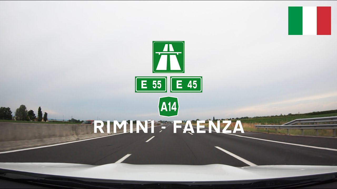 Driving in Italy: Autostrada Adriatica A14 from Rimini to Faenza POV ...