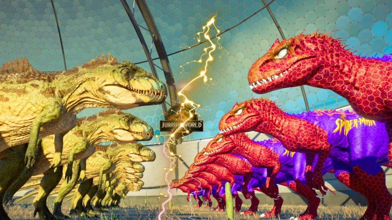 🔥Epic Revolution Battles JWE2: T-Rex Team vs Spinosaurus Army | Who Survives Last?💥 - YouTube