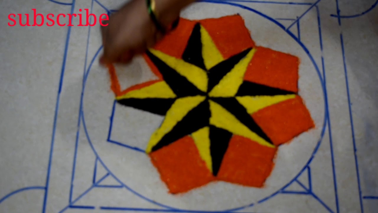 3d rangoli with geometrical effect designs - YouTube