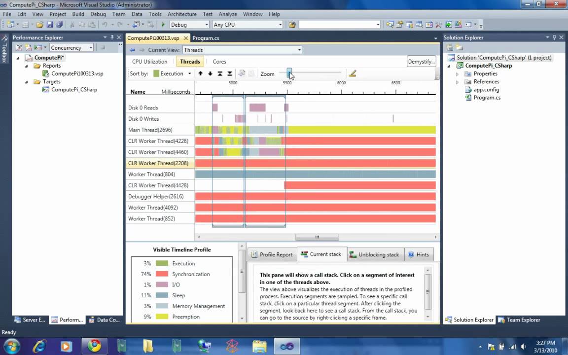 Visual Studio 2010 Concurrency Profiler - YouTube
