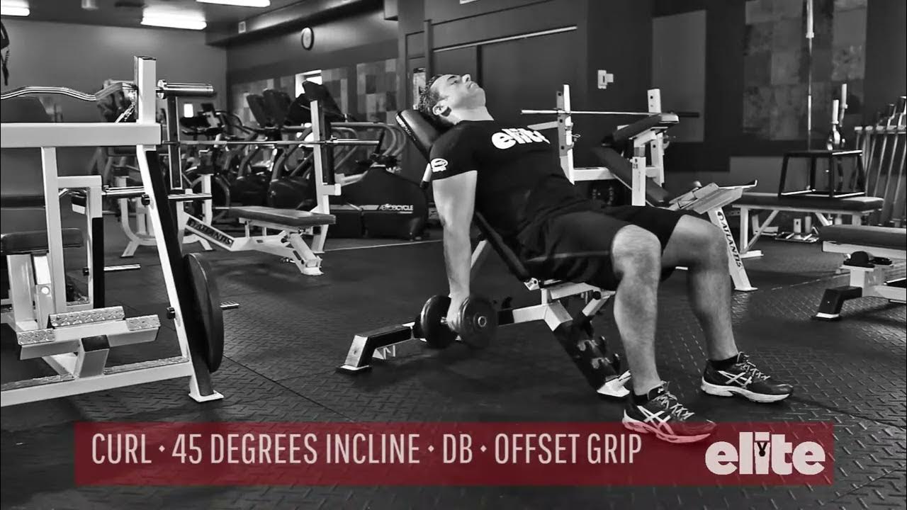 CURL 45 DEGREES INCLINE DB OFFSET GRIP - YouTube