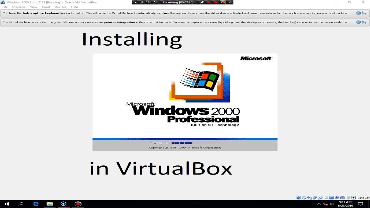 Installing Windows 2000 Build 1946 in VirtualBox - YouTube