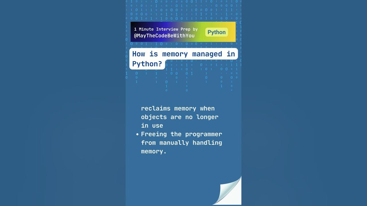 1 Minute Prep Python Memory Management Python Pythonprogramming Interviewpreparation Youtube 