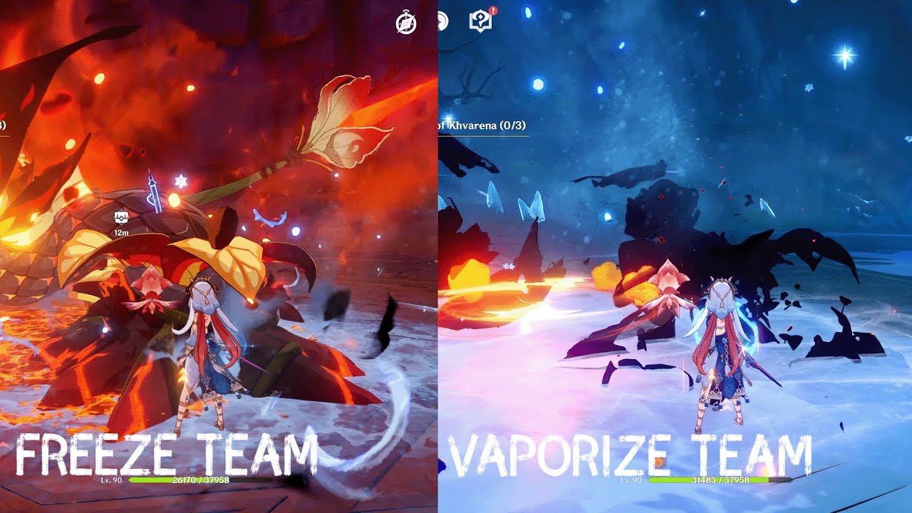 Nilou Freeze Team Vs Vaporize Team || Genshin Impact - YouTube
