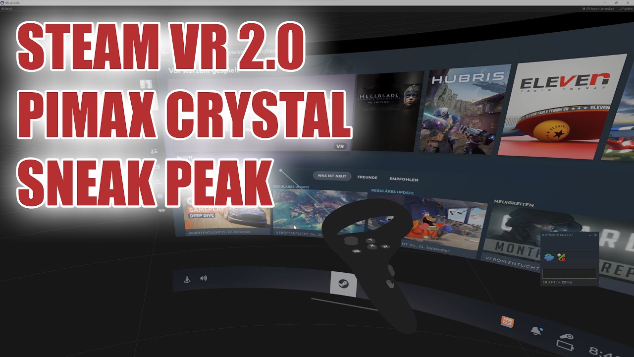 Pimax Crystal with Steam VR 2.0 sneak peak - YouTube