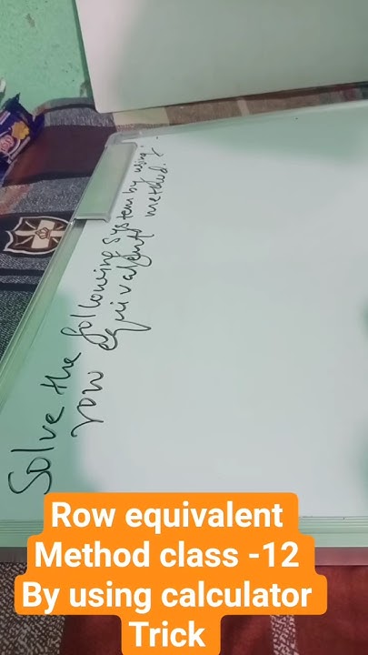 Row equivalent Method - YouTube