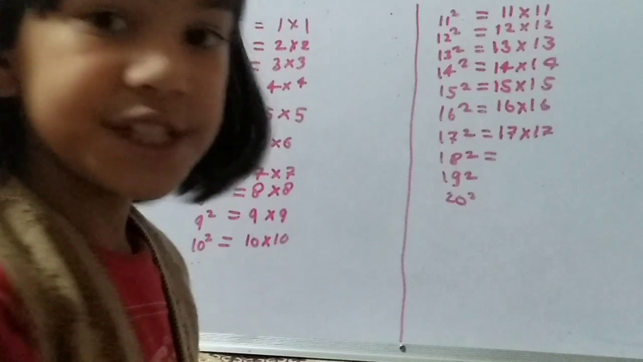 Square of first 20 natural number by shreya chaudhary class 4 - YouTube