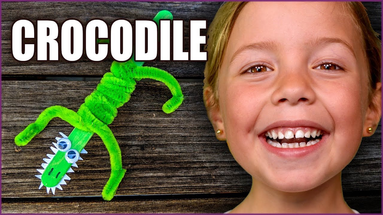 Crocodile Art and Craft - Pipe Cleaner Crafts for Kids - YouTube