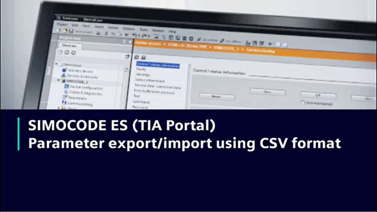 SIMOCODE ES (TIA): AddIn für Parameter Export/Import mittels CSV Format ...