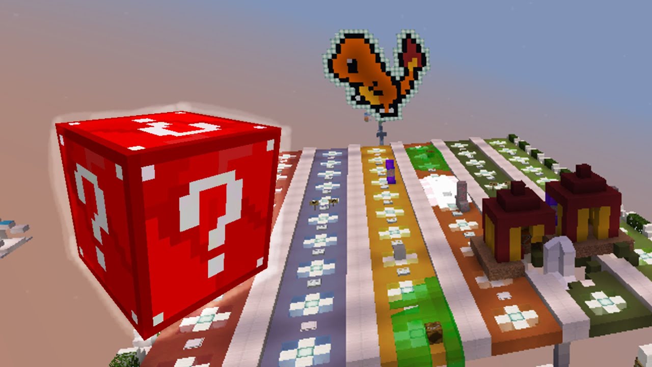 Fighting to Win Red Lucky Block Race! - YouTube