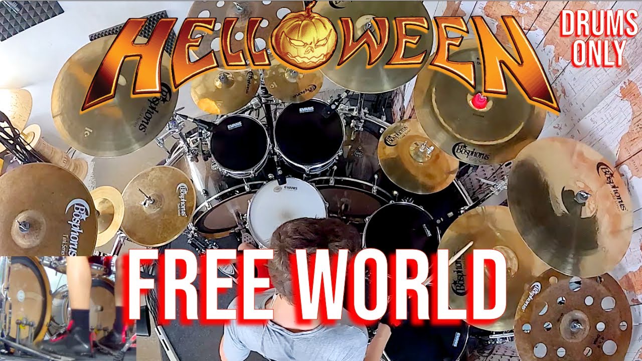 HELLOWEEN - FREE WORLD - DRUMS ONLY | BOSPHORUS CYMBALS - YouTube