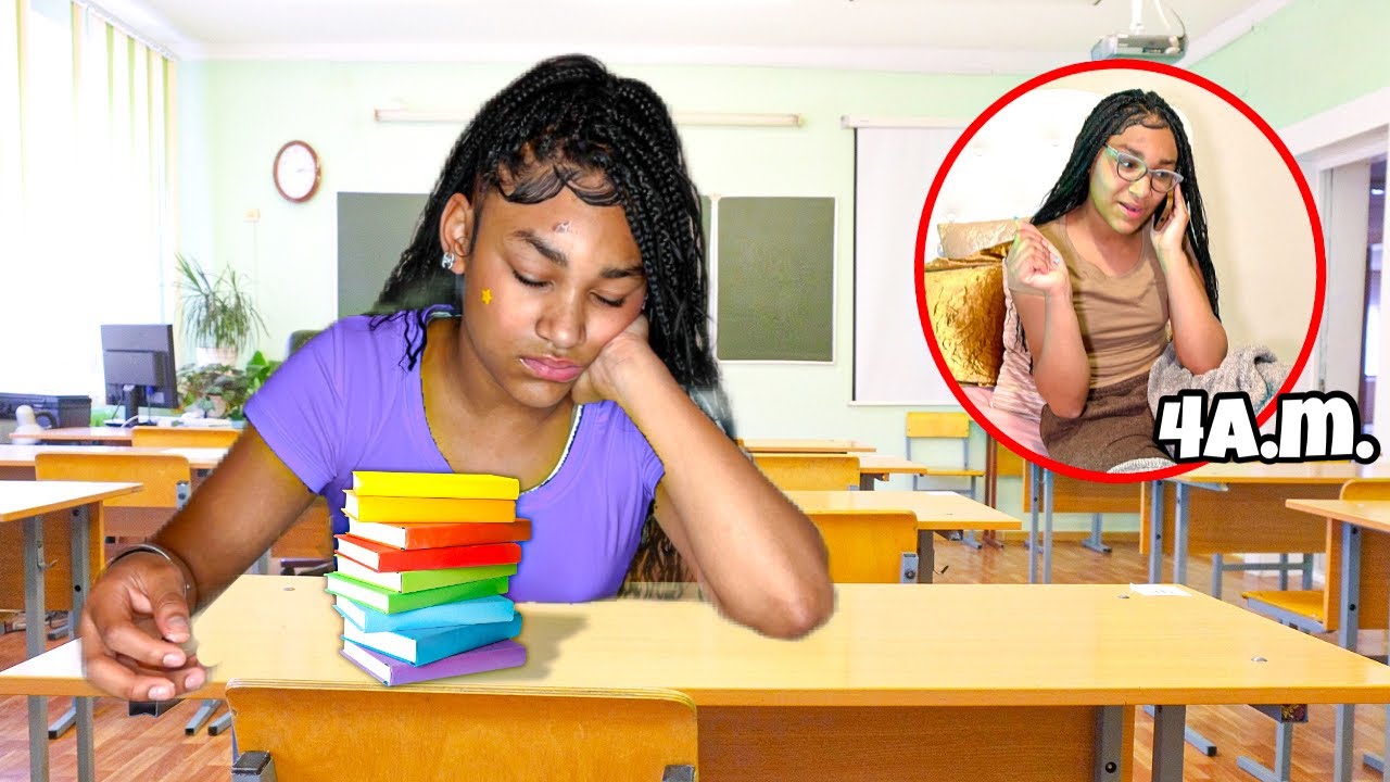 GIRL STAYS UP LATE ON A SCHOOL NIGHT, SHE REGRETS IT!!!!!!! - YouTube