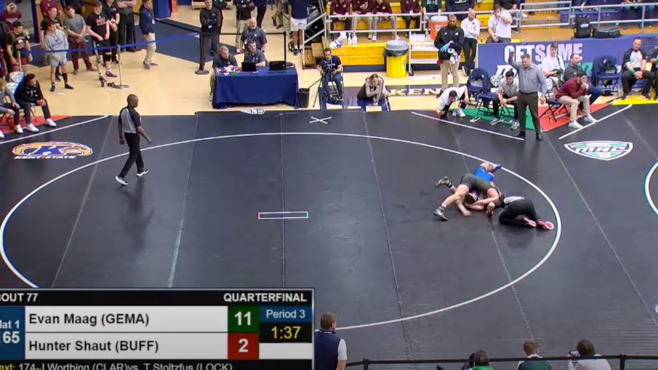 165lbs Evan Maag (George Mason) vs Hunter Shaut (Buffalo) - YouTube