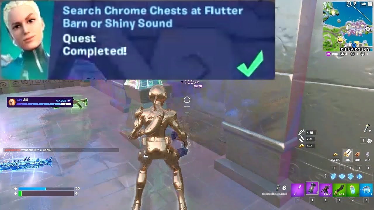 Search Chrome Chests at Flutter Barn or Shiny Sound Fortnite - YouTube
