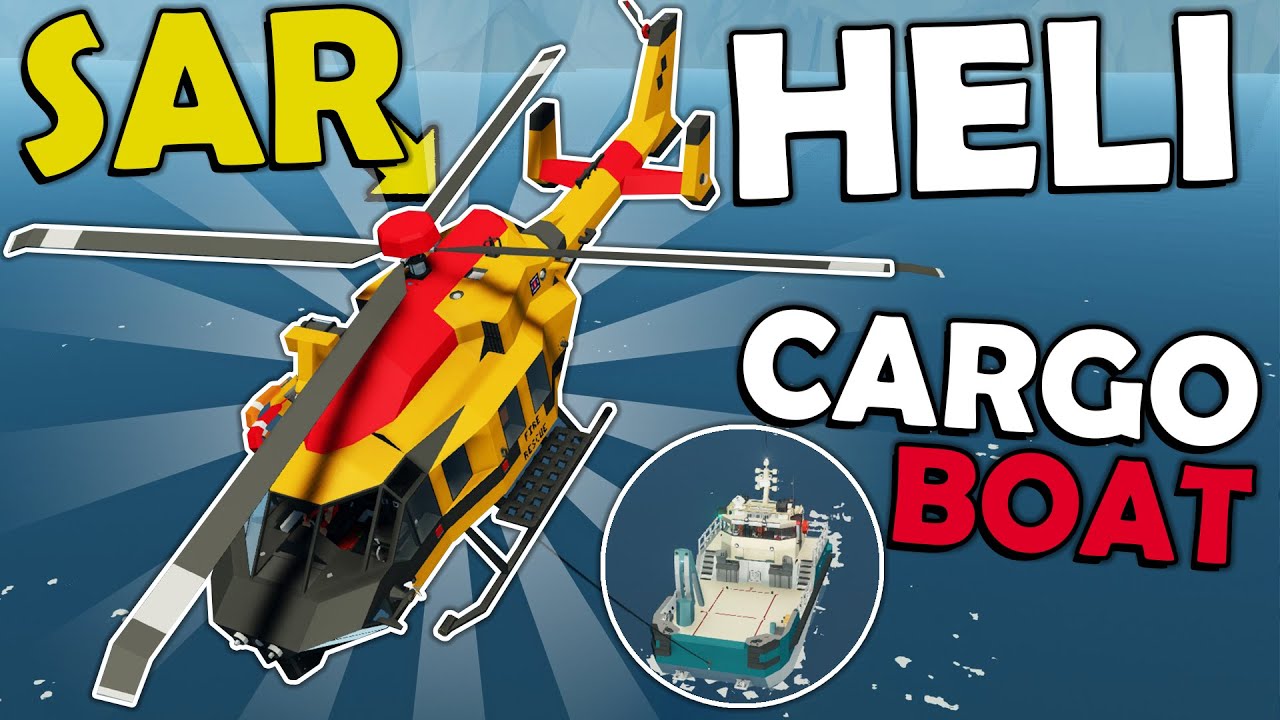 SAR Helicopter STRUGGLES To Lift Cargo Boat! - Stormworks Search and ...
