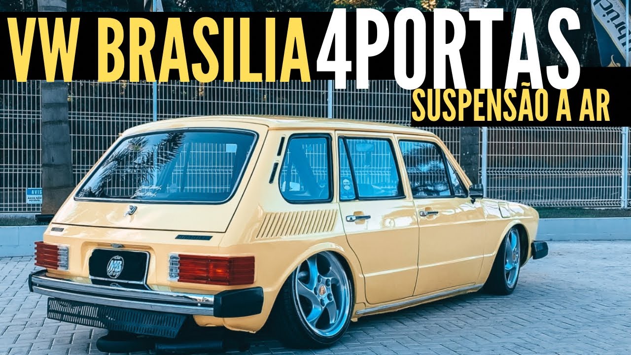 VW BRASÍLIA AMARELA 4 PORTAS E SUSPENSÃO A AR !! - YouTube